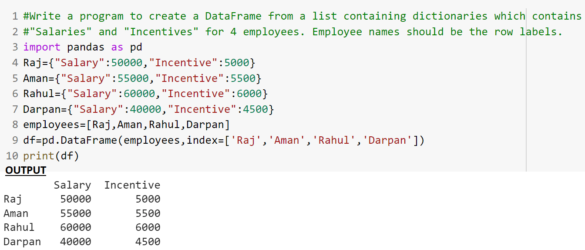 DataFrame Practice Questions with Solutions (Part-I DataFrame Creation ...