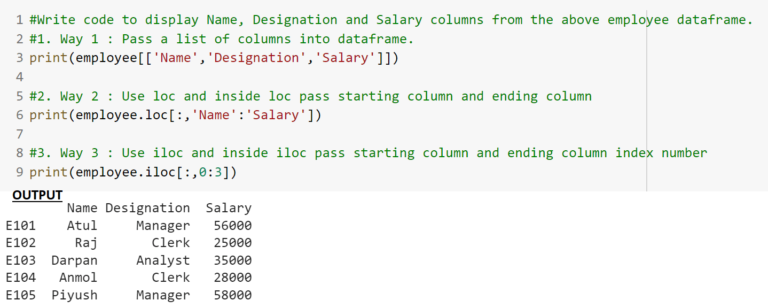 Dataframe Practice Questions With Solutions Part 2 Accessing Dataframe