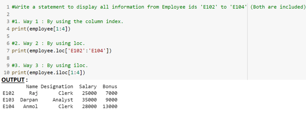 DataFrame Practice Questions with Solutions (Part-2 Accessing DataFrame ...