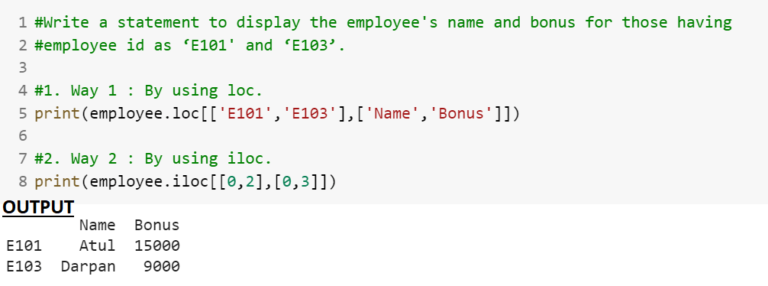 DataFrame Practice Questions with Solutions (Part-2 Accessing DataFrame ...
