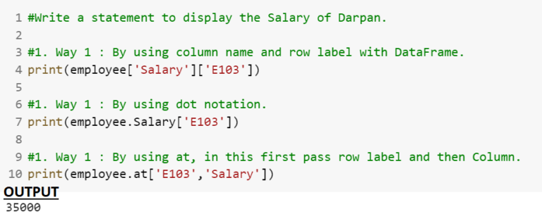 DataFrame Practice Questions with Solutions (Part-2 Accessing DataFrame) - Study Trigger